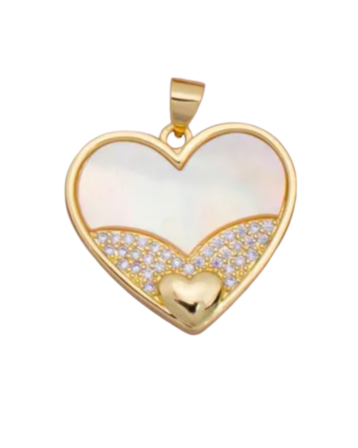 Gold Studded Pearlized Heart | Minette Boutique