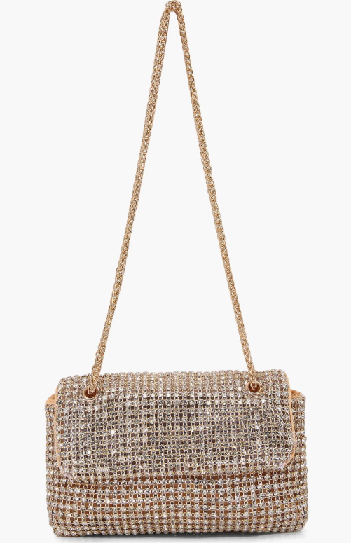 Rhinestone Crossbody Bag in Gold | Minette Boutique